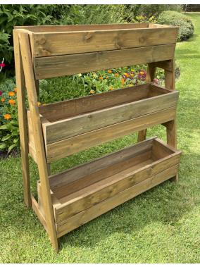 Raised Elevated Ladder Three Tier Plant Boxes Planters Large - UK ...
