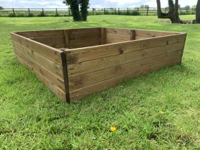 Wooden Raised Vegetable Box Bed Extra Deep 0.6m x 0.6m - UK Garden Products