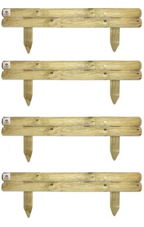 Fixed Log Panel Garden Edging Horizontal Board 14cm 4Pcs - UK Garden ...