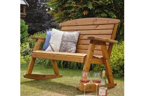 Hetton Wooden Rocking Bench - UK Garden Products