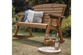 Hetton Wooden Rocking Bench - UK Garden Products