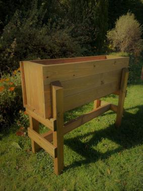 Grand Large Wooden Planter Vegetable Trough Raised - UK Garden Products
