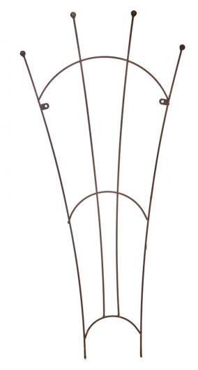 120cm Rust Garden Metal Fan Wall Trellis - UK Garden Products