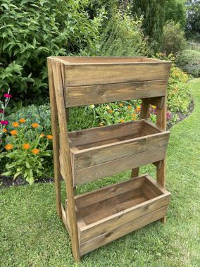Raised Elevated Ladder Three Tier Plant Boxes Planters - UK Garden Products
