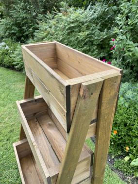 Raised Elevated Ladder Three Tier Plant Boxes Planters - UK Garden Products
