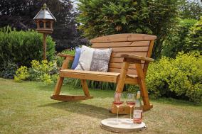 Hetton Wooden Rocking Bench - UK Garden Products